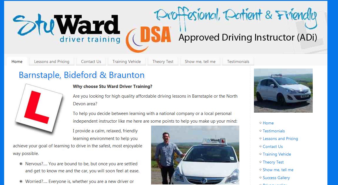 Driving Instructor Website North Devon - Enterprise Web Design