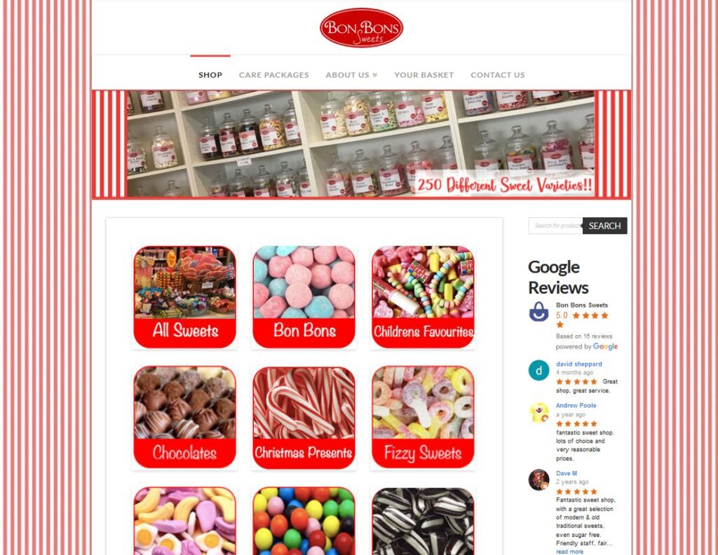 Online sweet shop ecommerce website designer North Devon - Enterprise ...